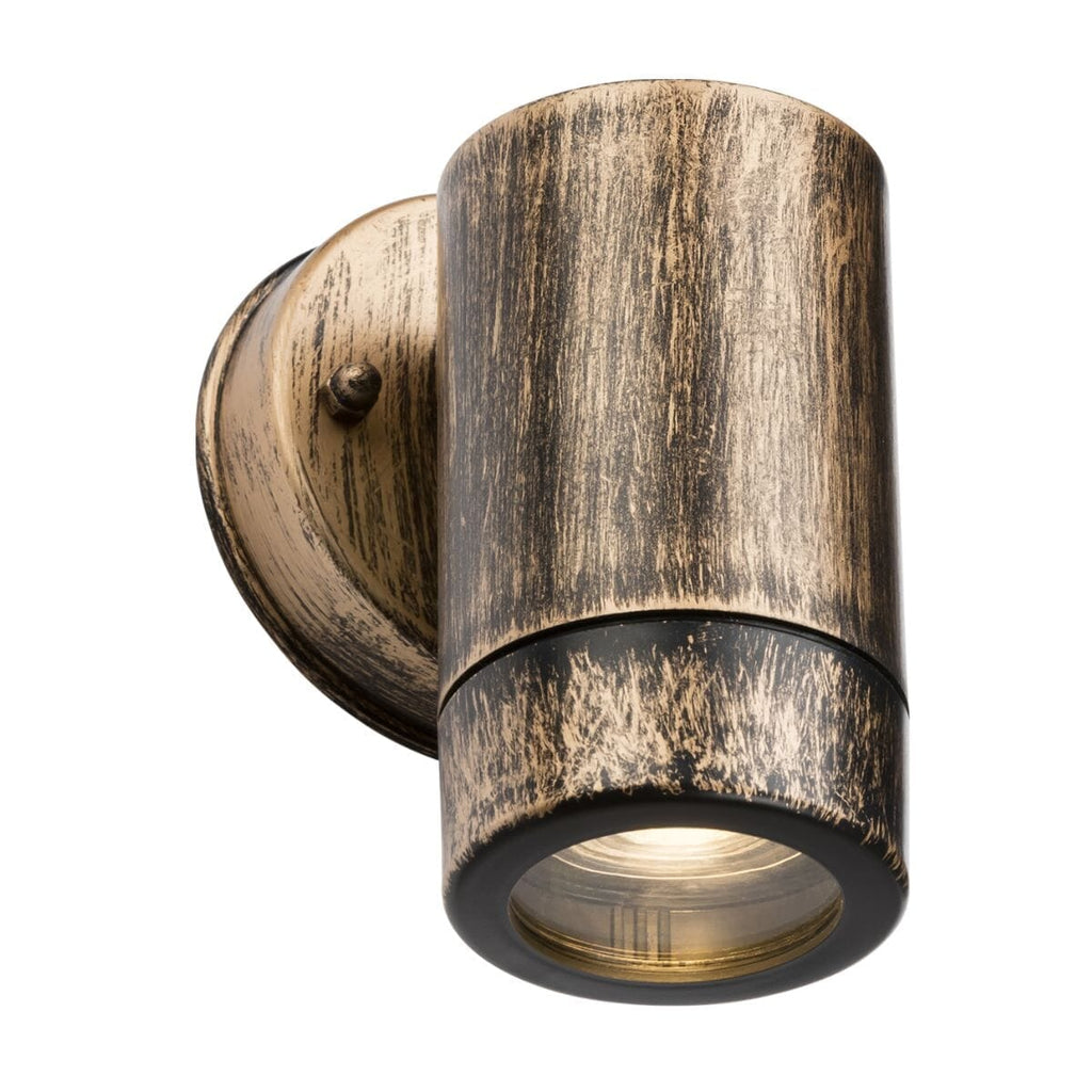 Knightsbridge Eamon Polycarbonate Single Outdoor Wall Light - Brushed