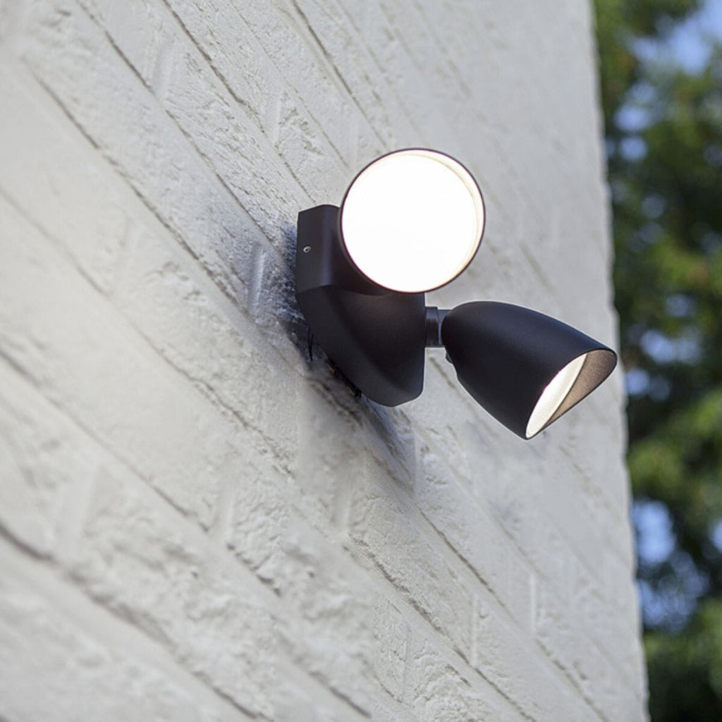 Lutec Shrimp Outdoor Wall Light - Matt Black