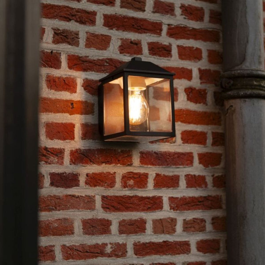 Lutec Spire Outdoor Wall Lantern - Matt Black