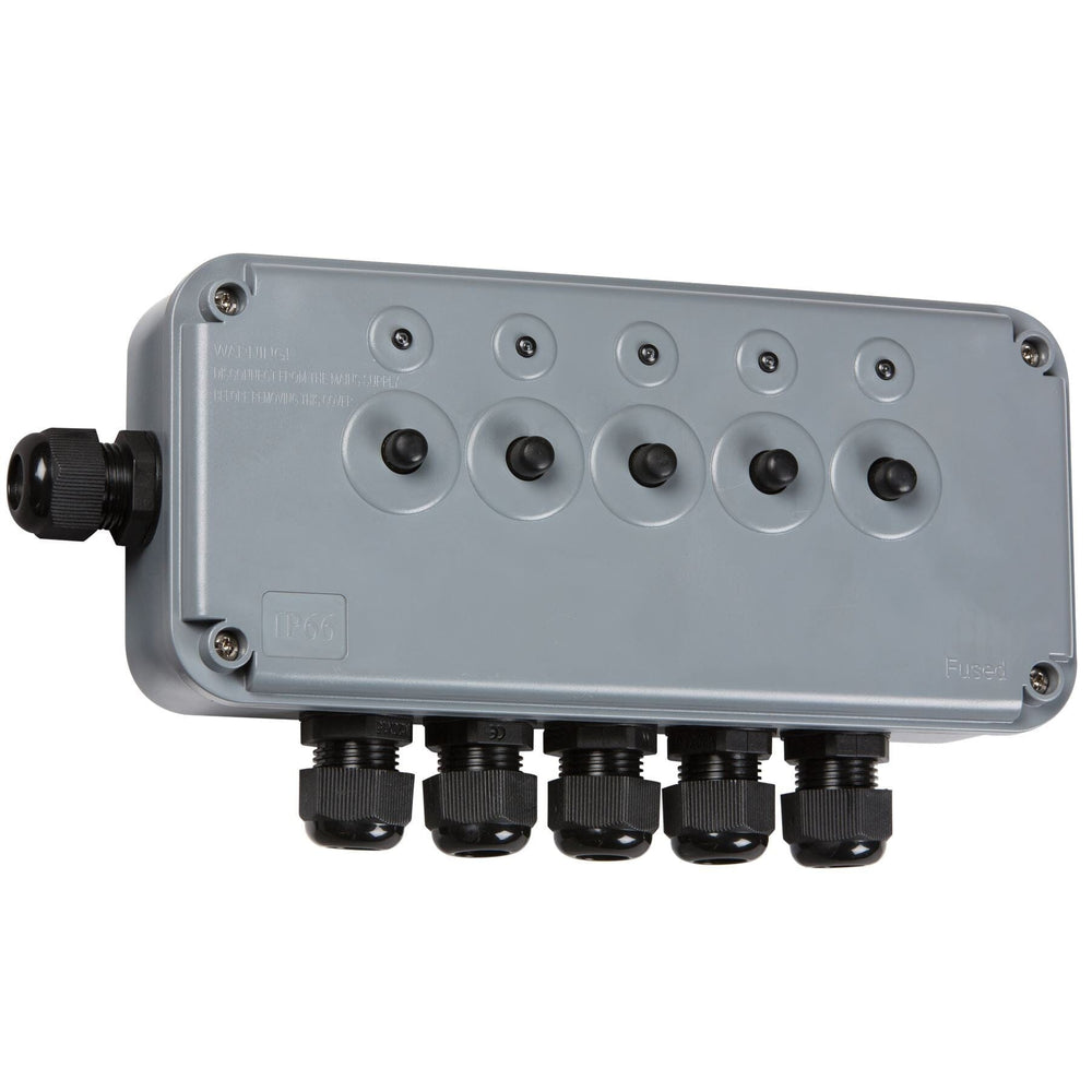 Weatherproof Outdoor Light Switch Box - 5 Gang